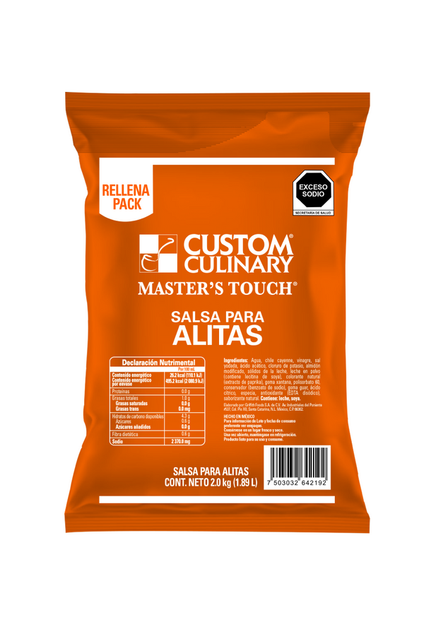 CUSTOM Salsa p/Alitas Rellena Pack Pouch 2 Kg. – COMANDA FOODS